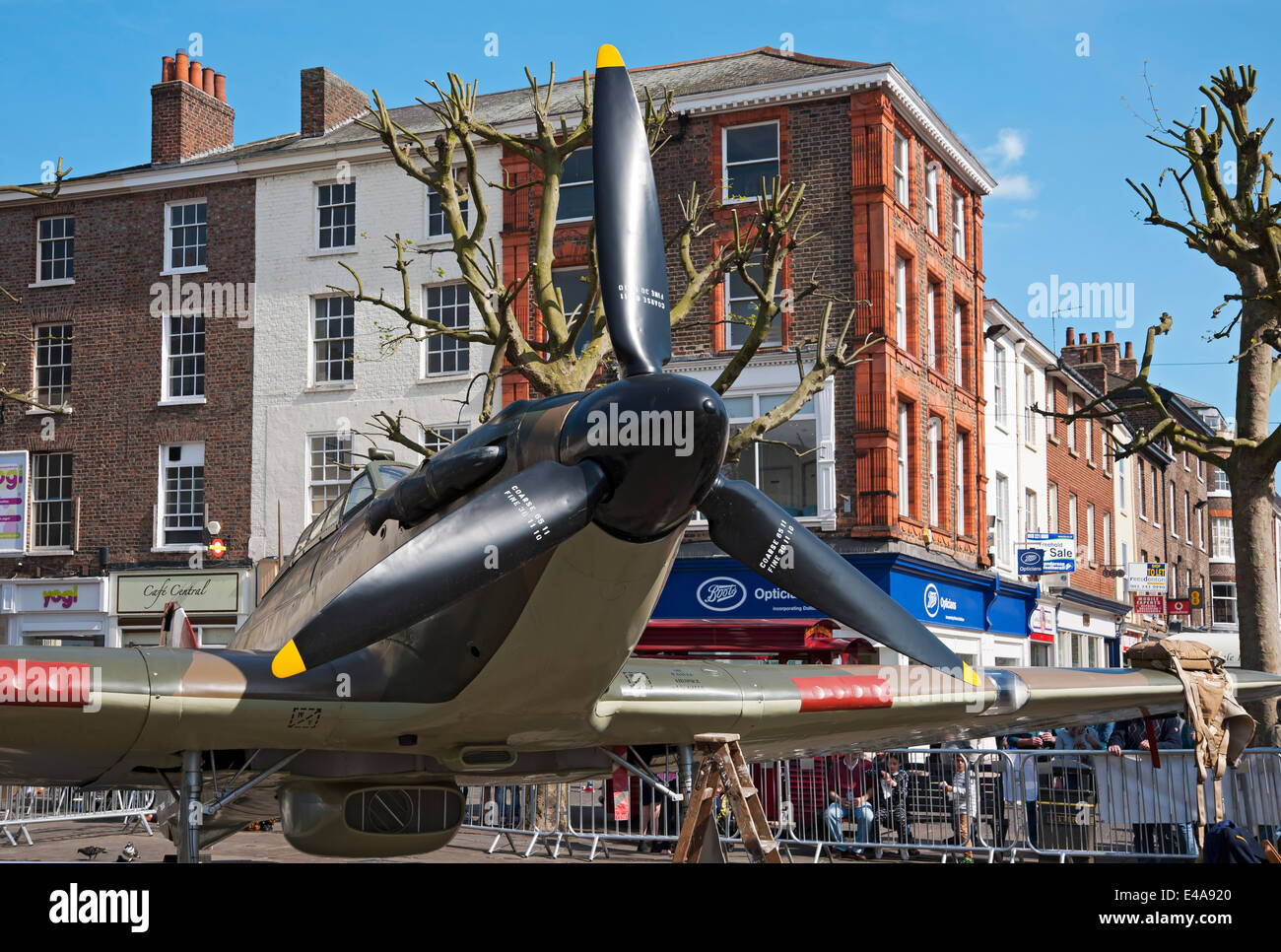 Replica Hawker Hurricane mark 1 plane in the city town centre York ...