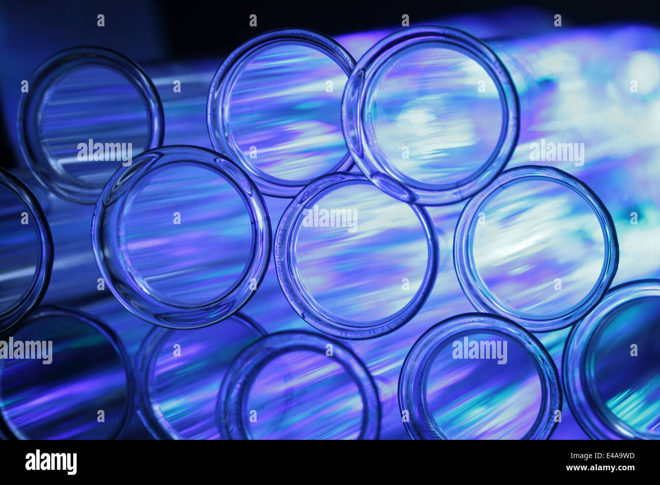 Blue test tubes Stock Photo - Alamy