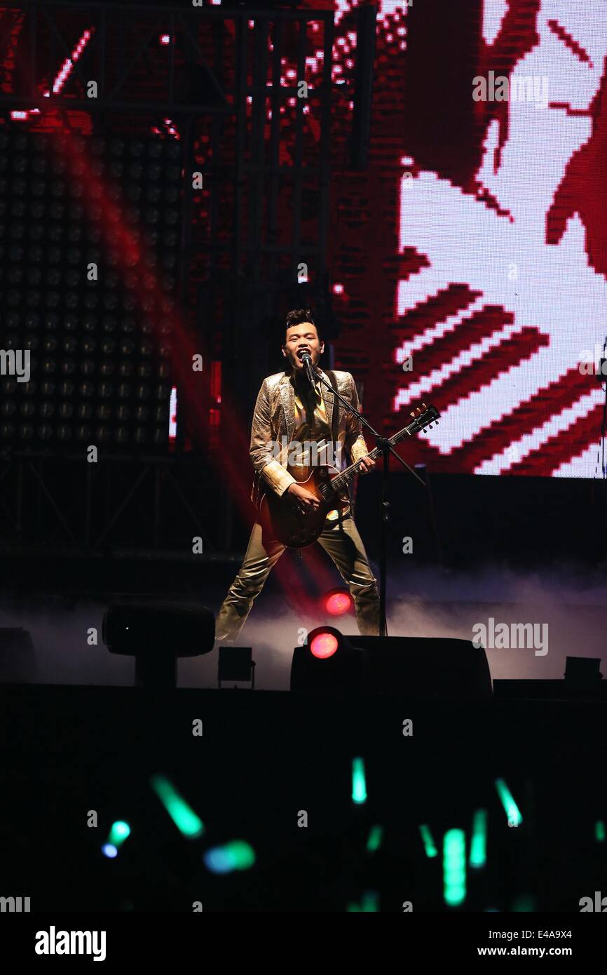 Taipei. 4th July, 2014. Taiwan pop group Sodagreen hold concert in ...