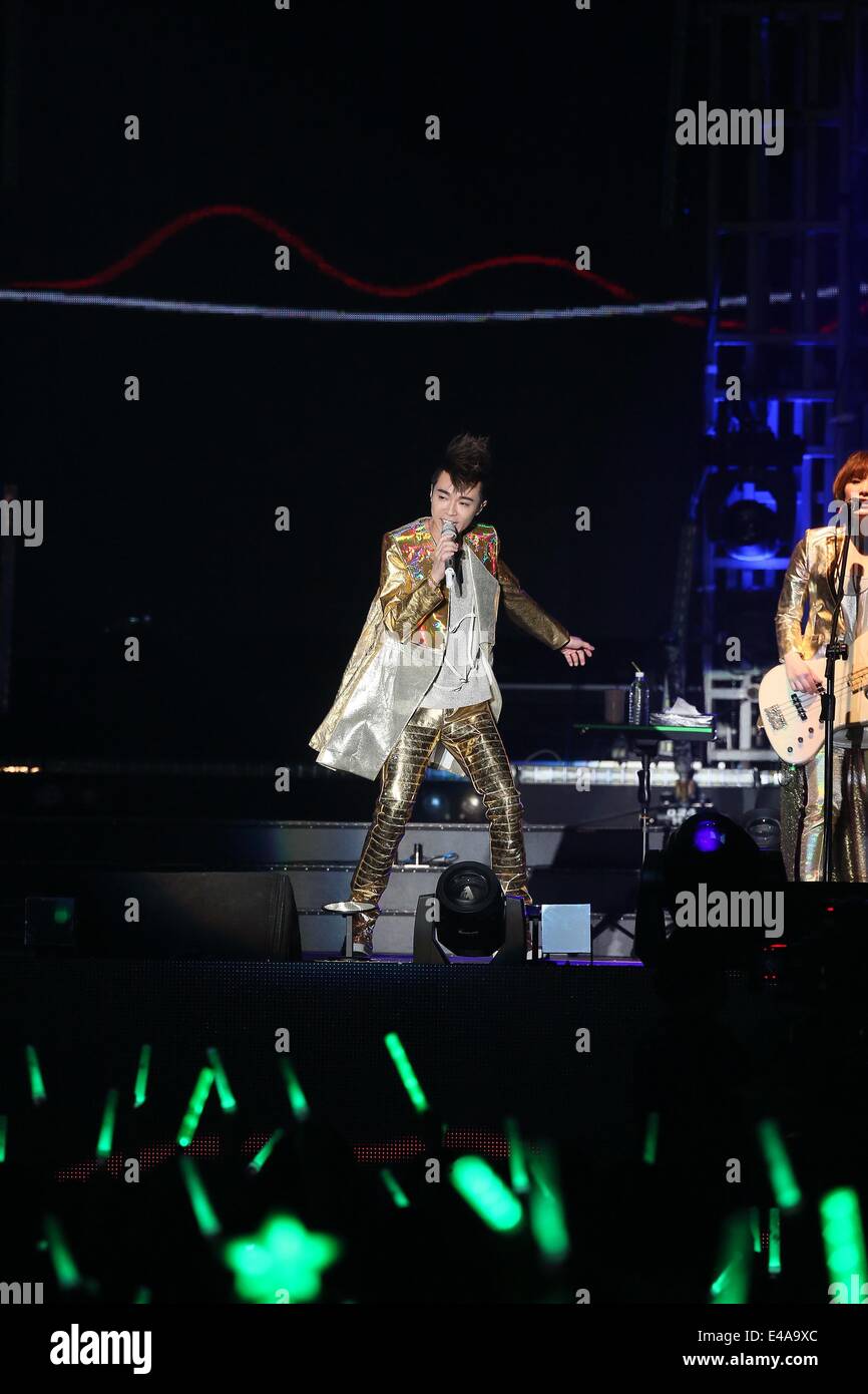 Taipei. 4th July, 2014. Taiwan pop group Sodagreen hold concert in ...