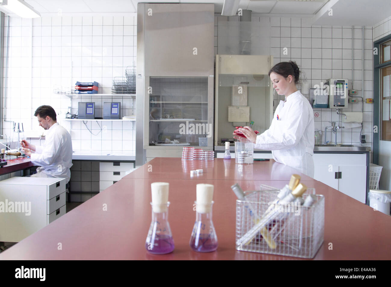 Two food analysts working in laboratory Stock Photo - Alamy