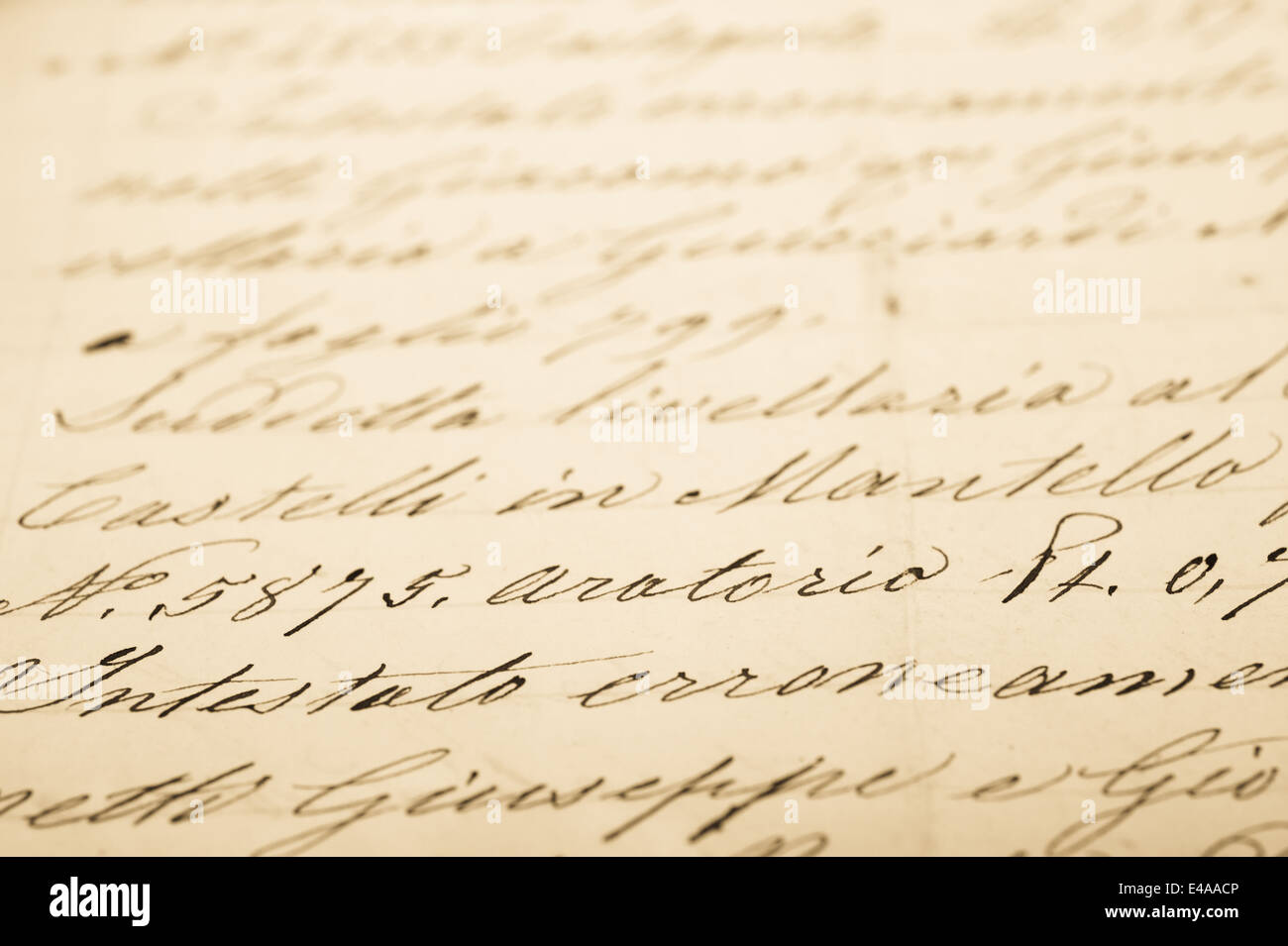 Old letter with vintage handwriting. Grunge background Stock Photo - Alamy