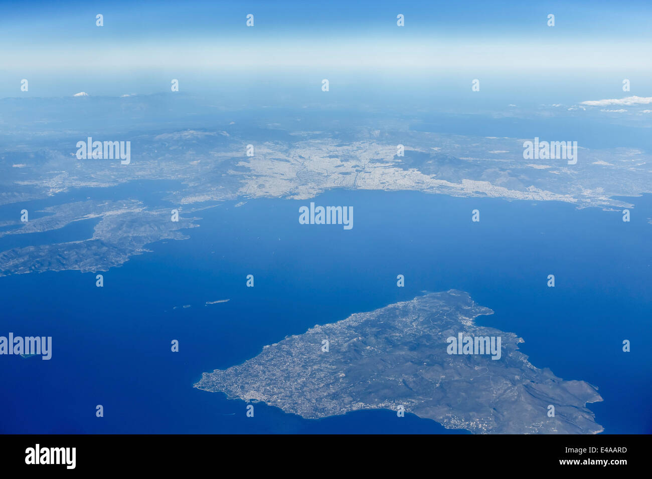 Greece, Athens and Aegina Island, aerial view Stock Photo - Alamy