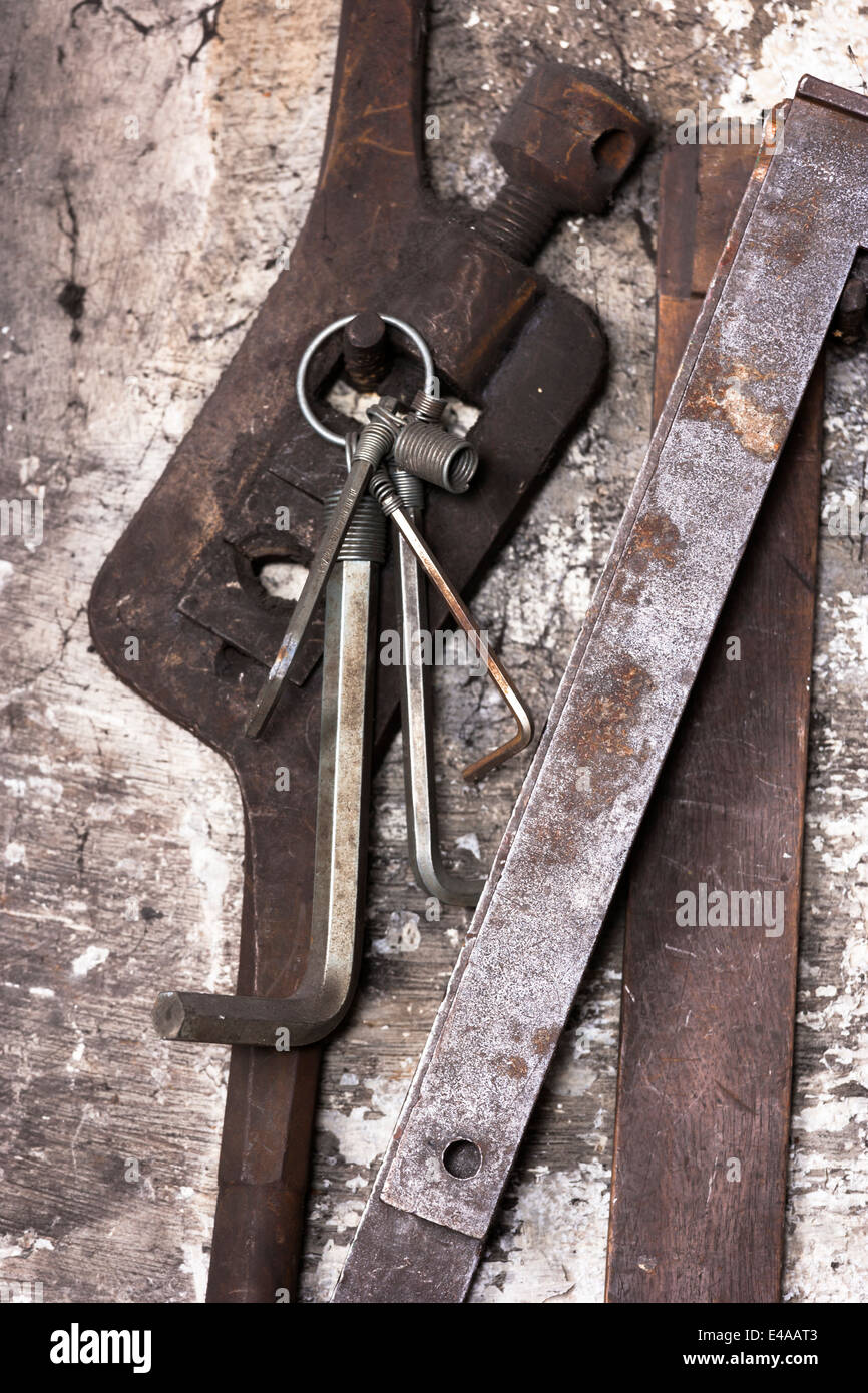 Germany, Bavaria, Josefsthal,allen keys and angle measure at historic ...