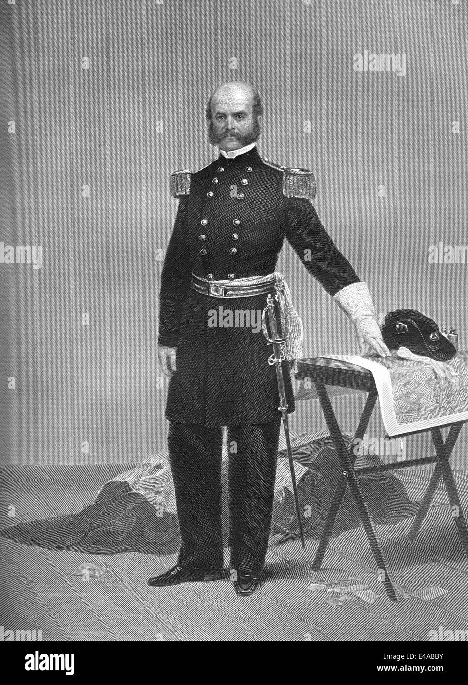 Ambrose Everett Burnside, 1824 - 1881, an American soldier, railroad ...