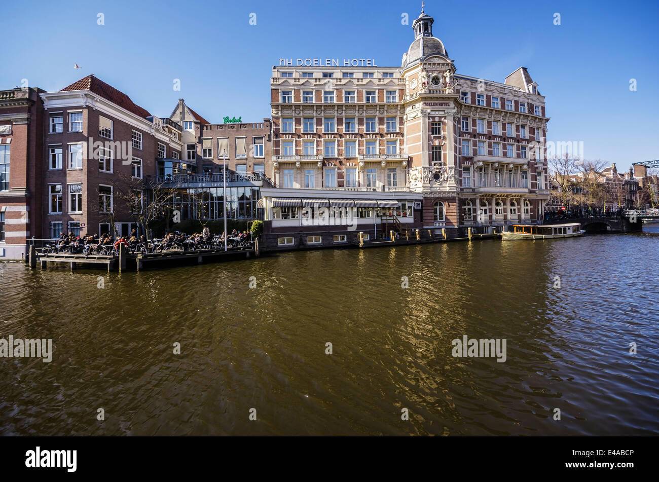 Netherlands, Holland, Amsterdam, NH Doelen Hotel with terrace Stock ...