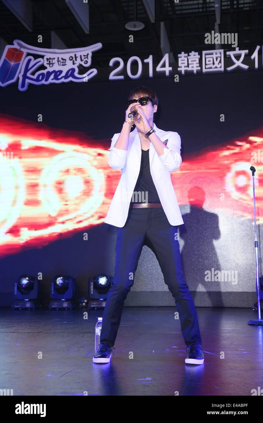 Taipei. 5th July, 2014. Shin Hyesung of South Korea boy band Shinhwa ...