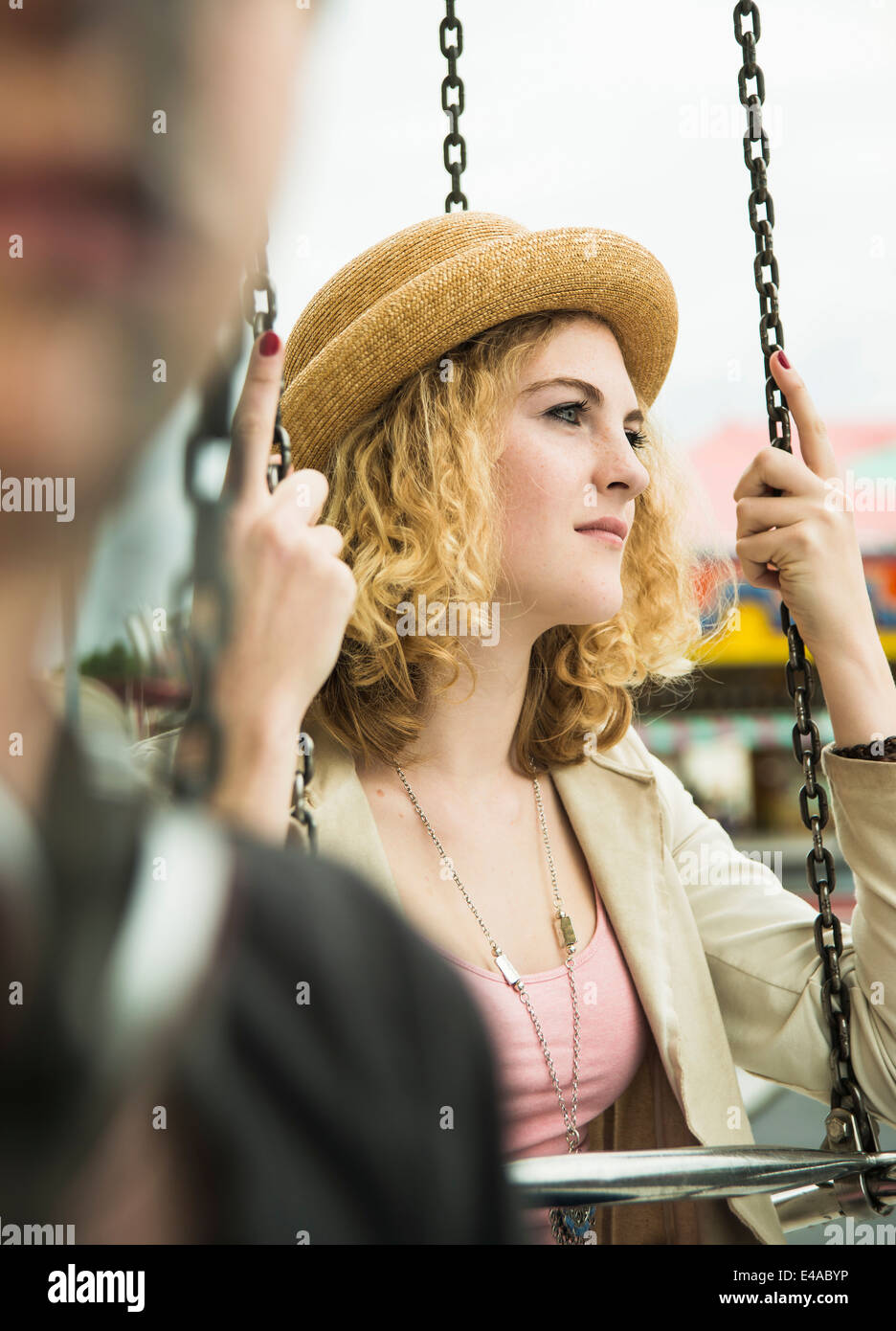 Portrait of teenage girl at fun fair Stock Photo - Alamy