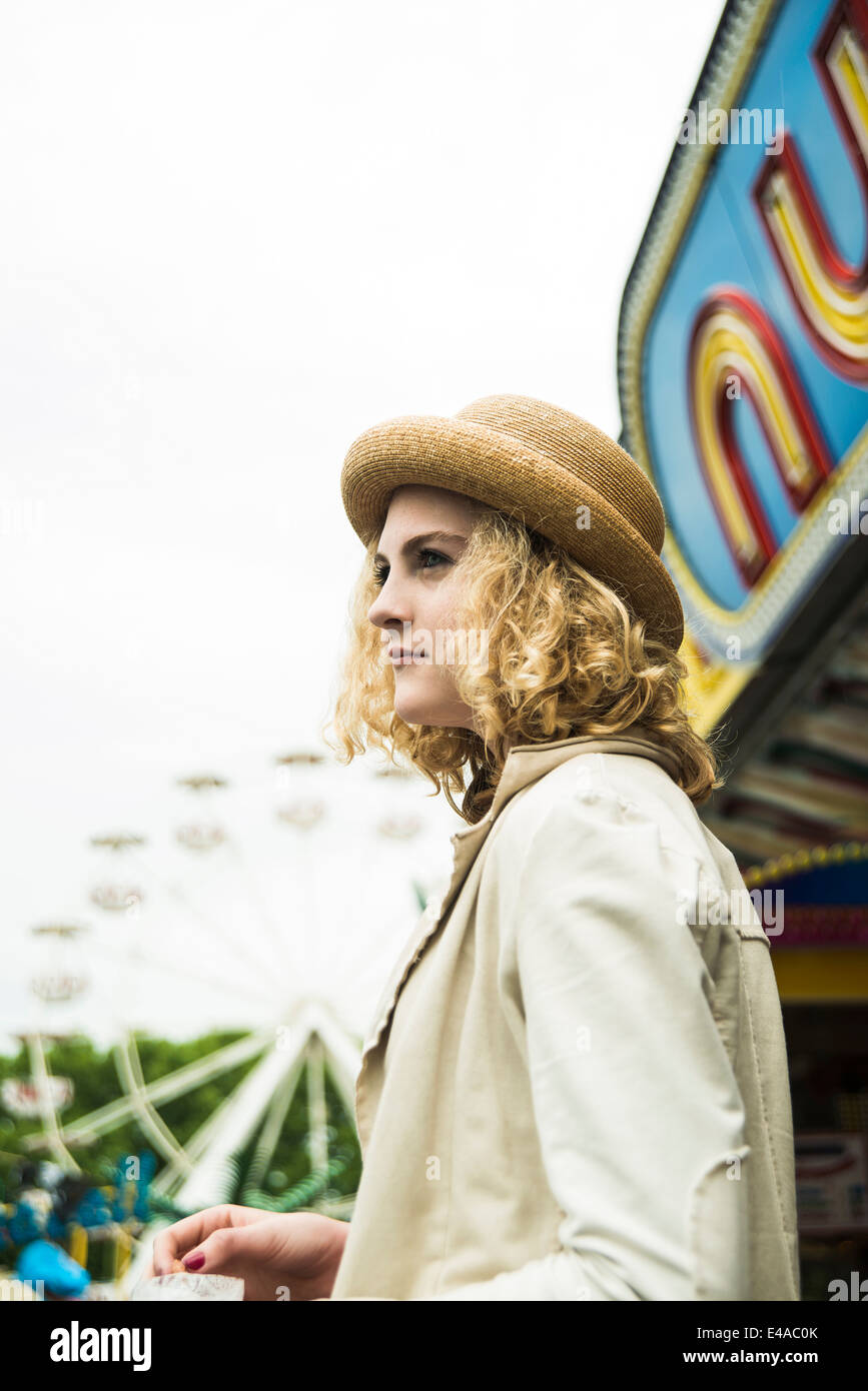 Portrait of teenage girl at fun fair Stock Photo - Alamy