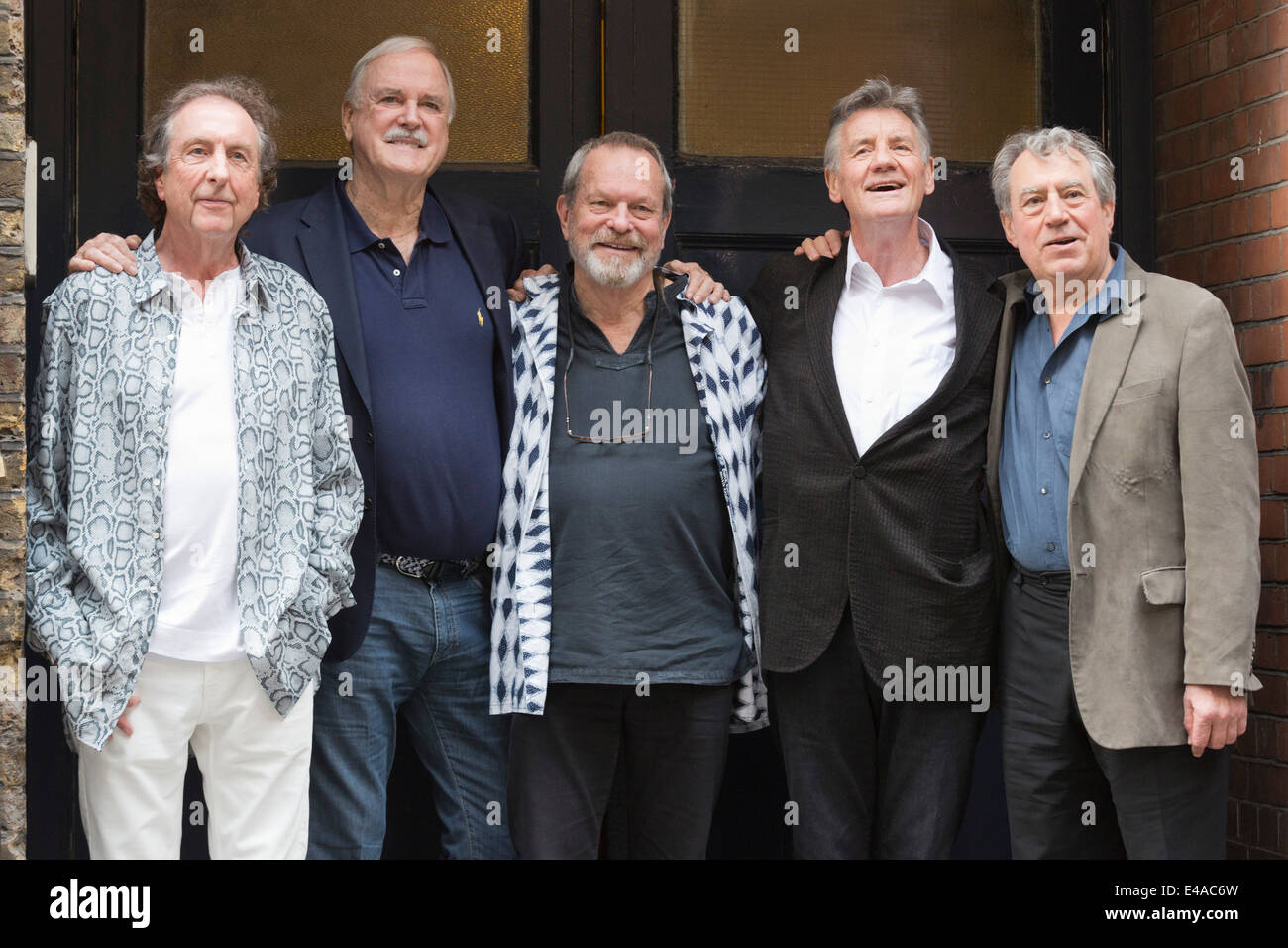 Monty Python members Eric Idle, John Cleese; Terry Gilliam, Michael ...