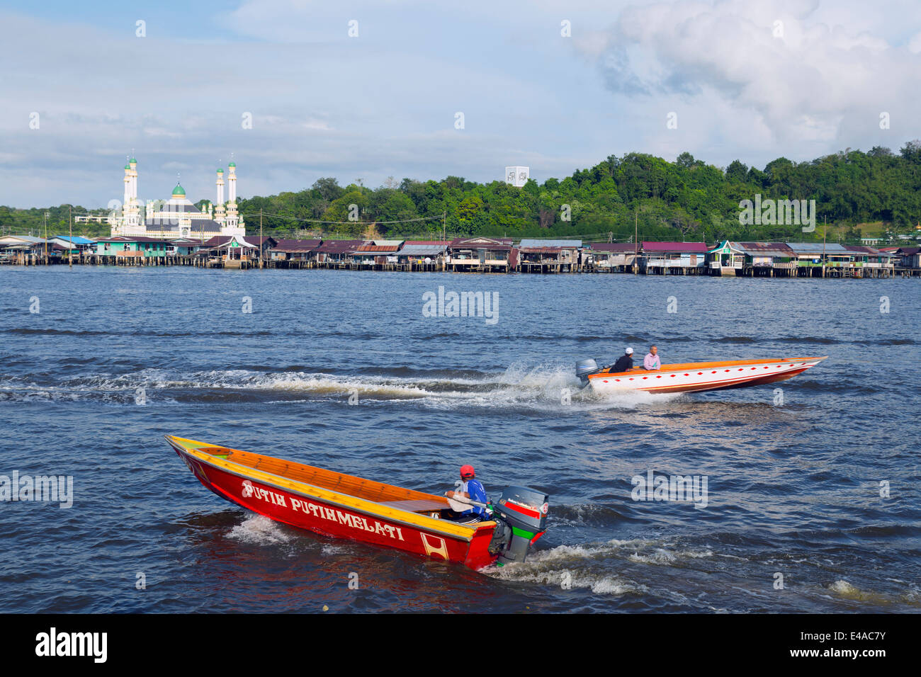 South East Asia, Brunei, Bandar Seri Begawan, Kampung Ayer water ...