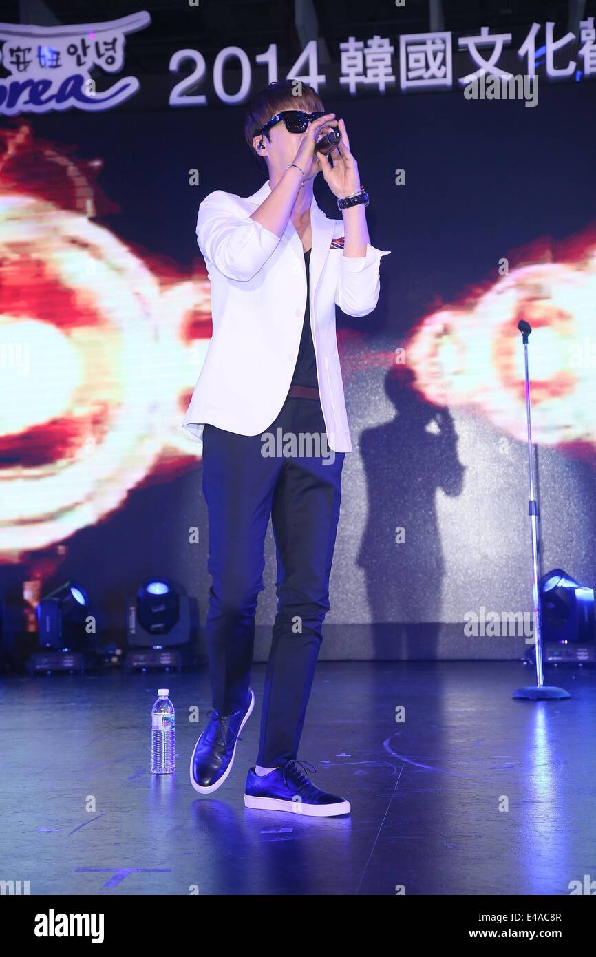 Taipei. 5th July, 2014. Shin Hyesung of South Korea boy band Shinhwa ...