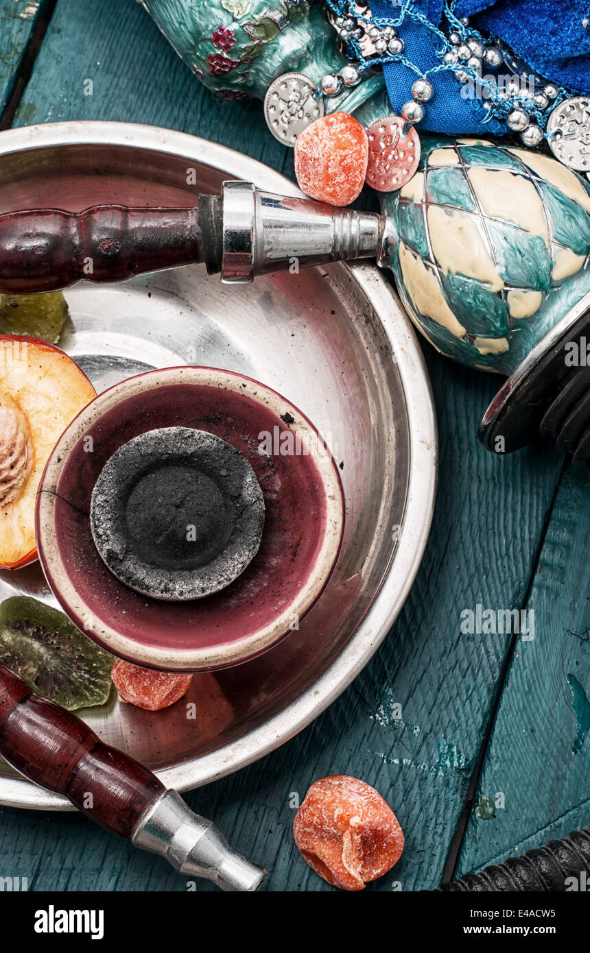 composition with shisha and accessories Stock Photo - Alamy