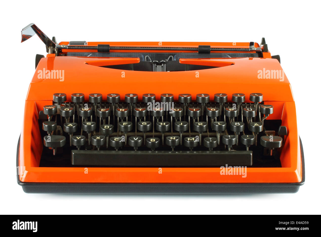 Vintage typing machine on white background Stock Photo - Alamy