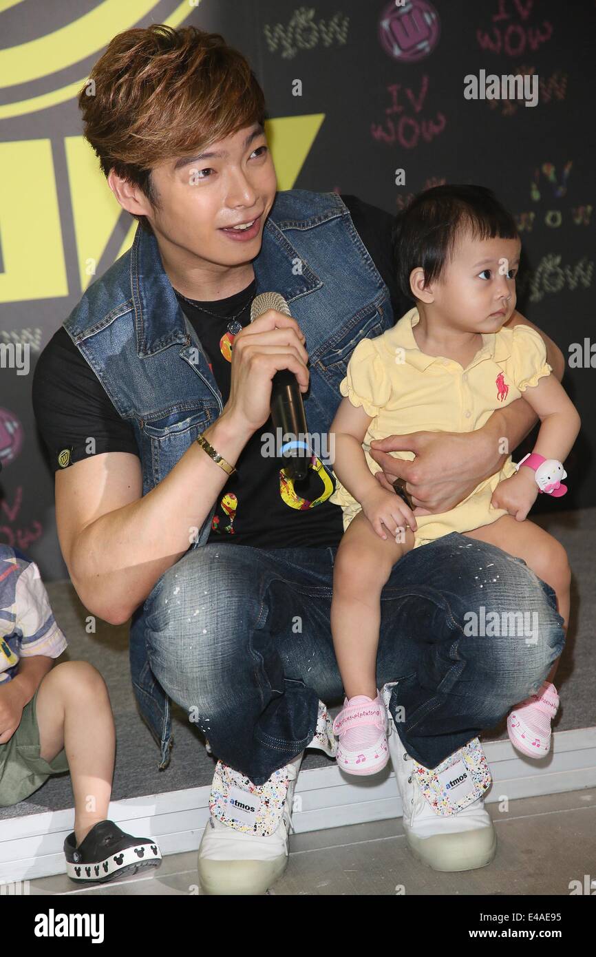 Taipei. 6th July, 2014. Calvin Chen promotes his own brand in Taipei on ...