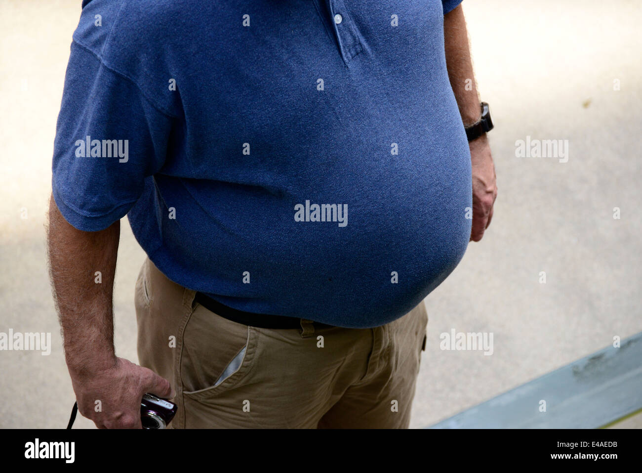 Overweight Male Large Belly Stock Photo - Alamy