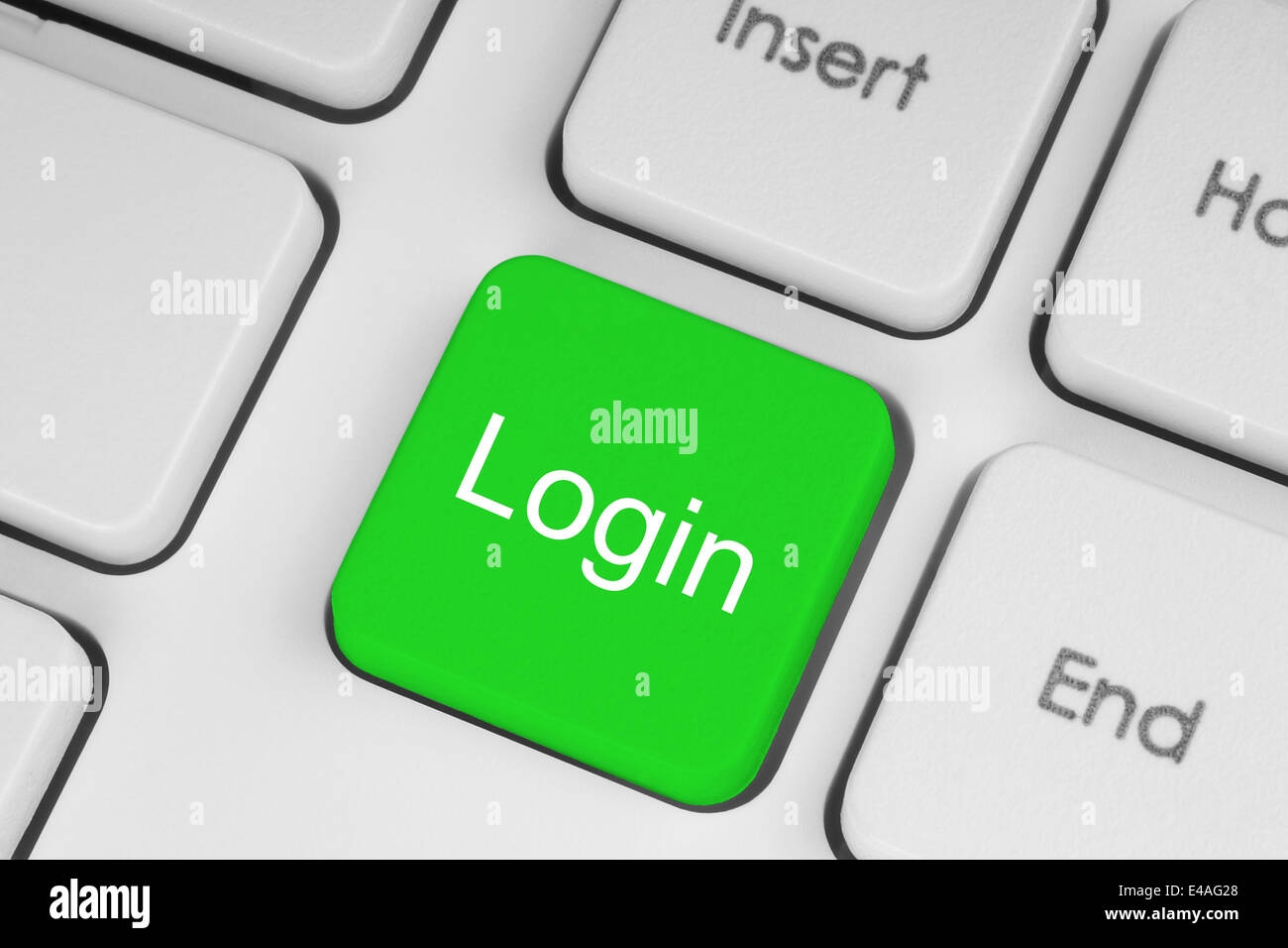 Green button with login word on computer keyboard background Stock ...