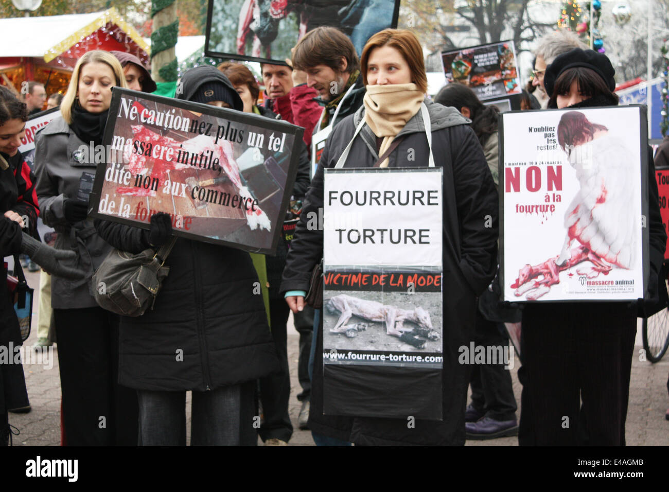Protest against animal torture, animal experimentation and fur, Lyon ...