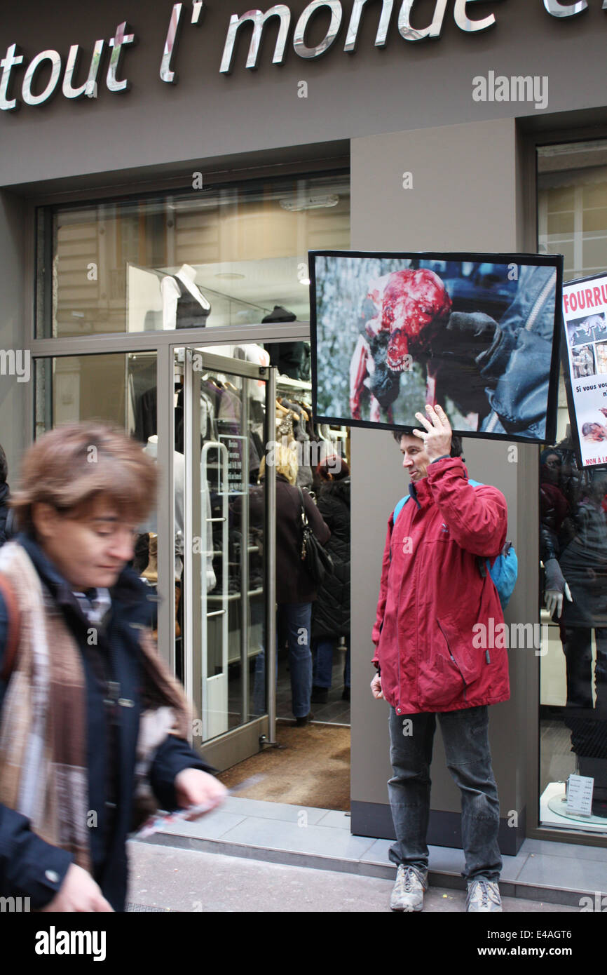 Protest against animal torture, animal experimentation and fur, Lyon ...