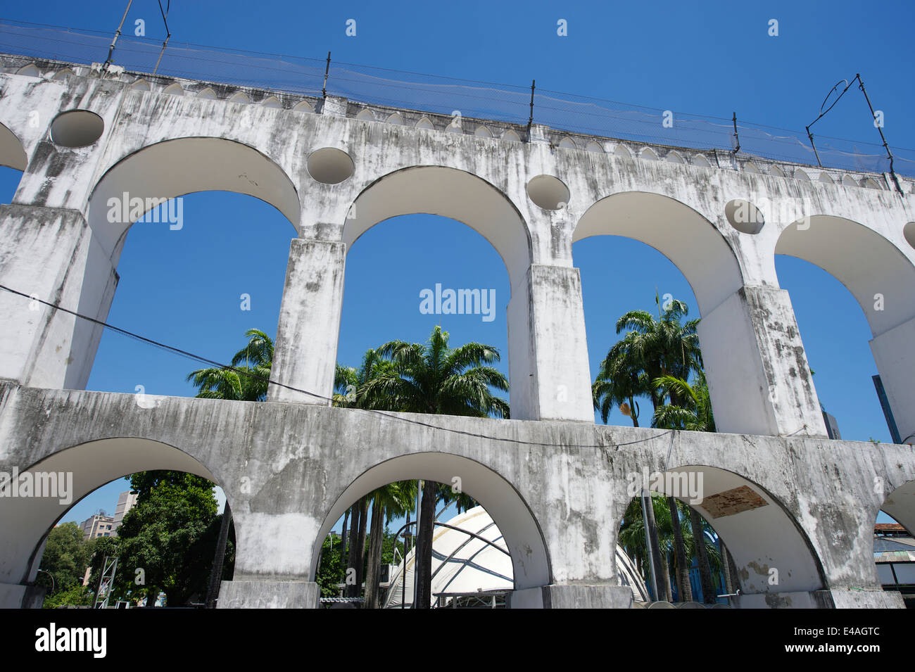 Landmark white arches of Arcos da Lapa in Centro of Rio de Janeiro ...