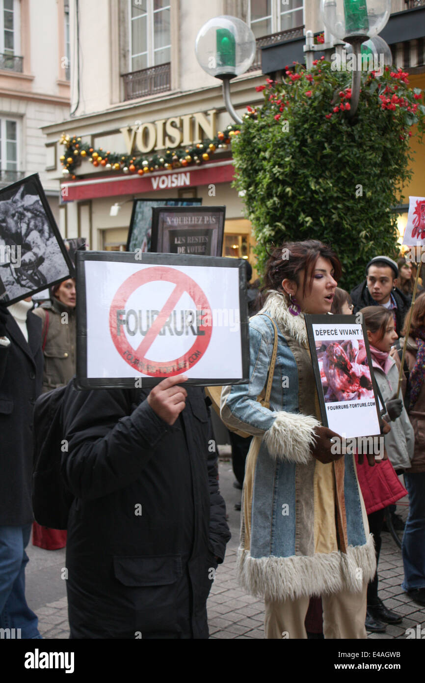Protest against animal torture, animal experimentation and fur, Lyon ...