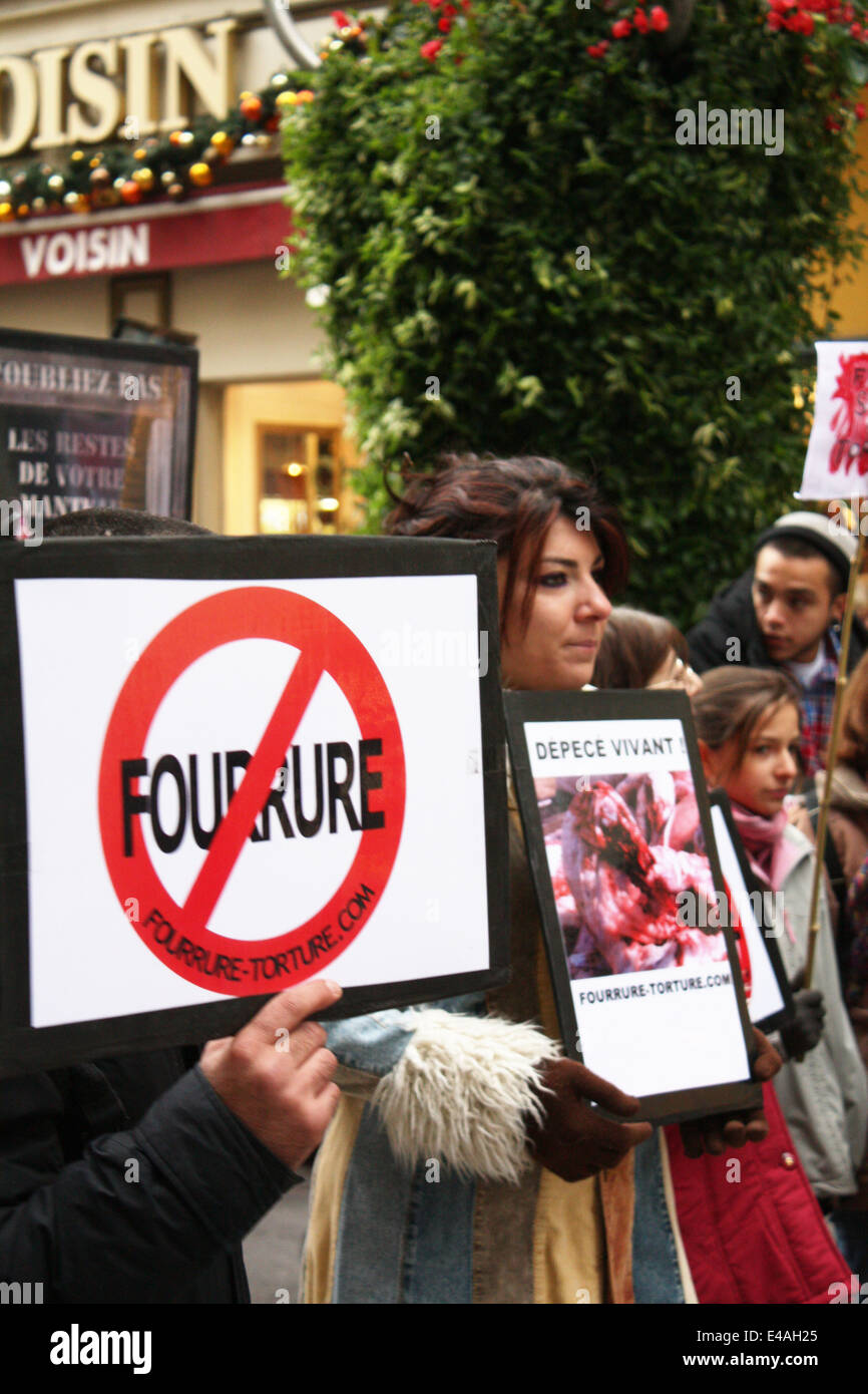 Protest against animal torture, animal experimentation and fur, Lyon ...