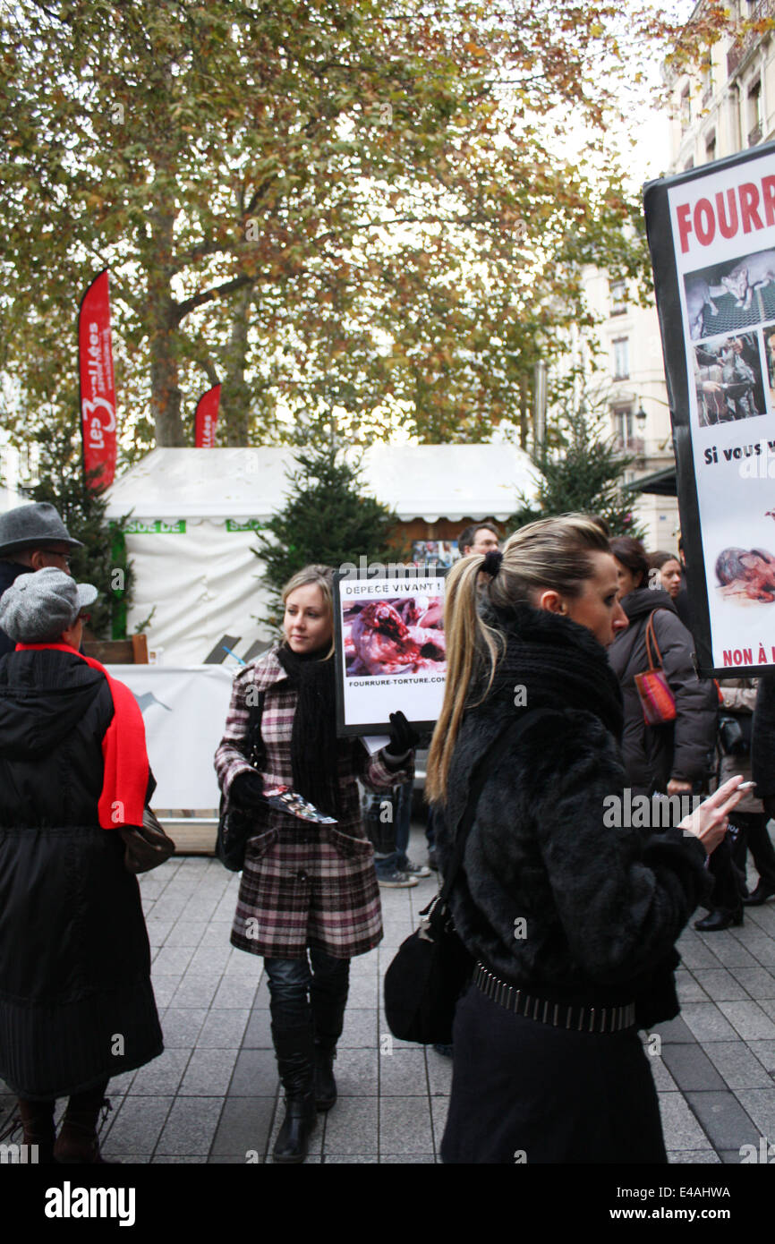 Protest against animal torture, animal experimentation and fur, Lyon ...