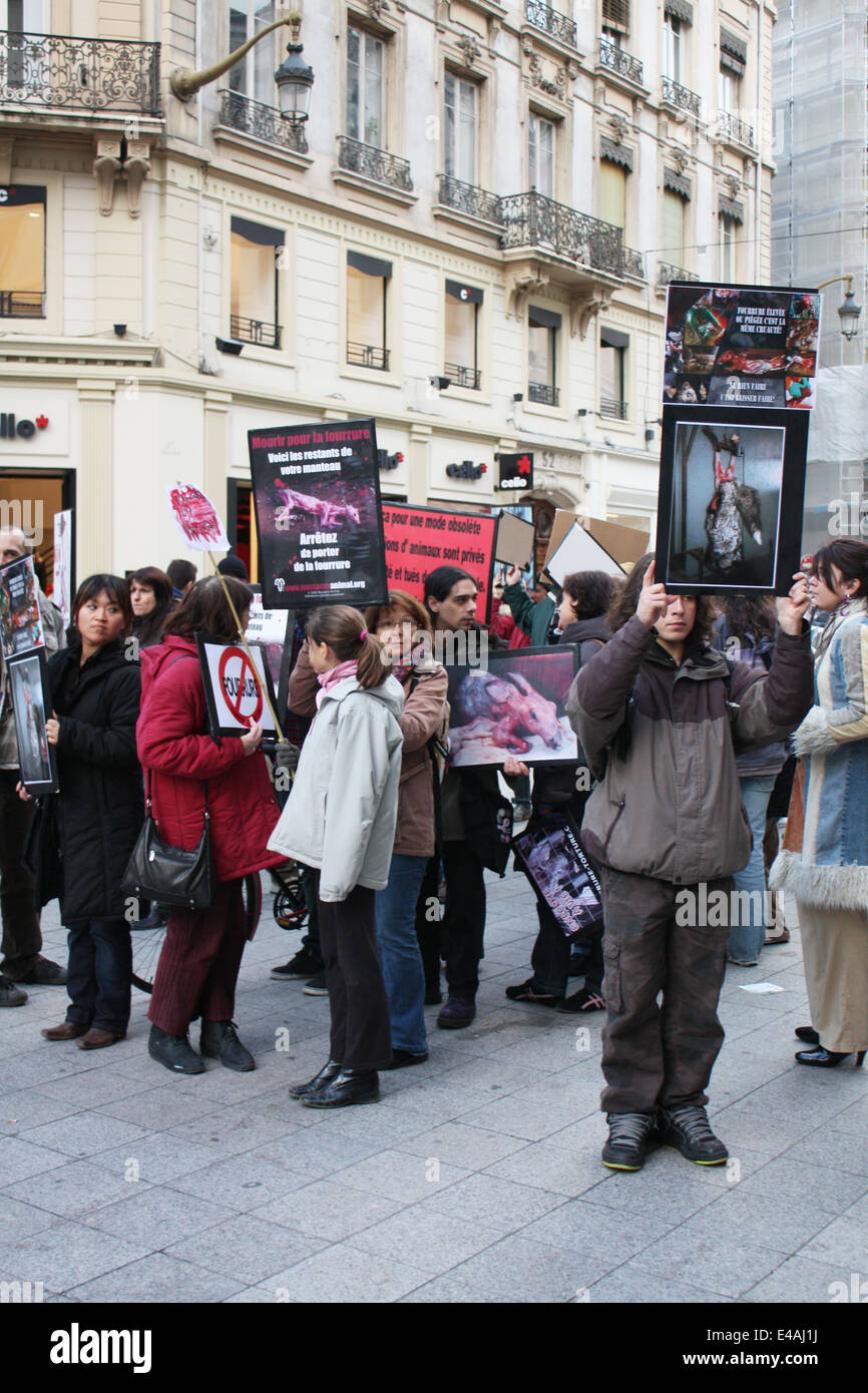 Protest against animal torture, animal experimentation and fur, Lyon ...