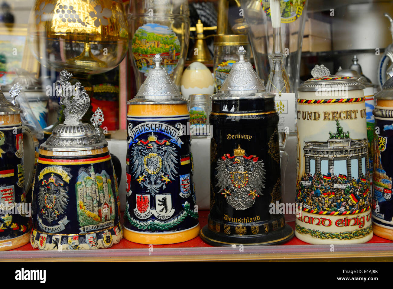 Beer Stein Display Heidelberg Germany DE Europe Neckar River Stock ...