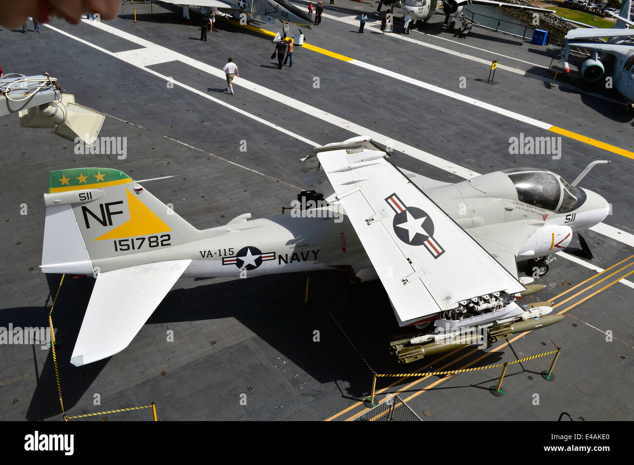 Grumman A-6 Intruder on the Flight deck of USS Midway in San Diego ...