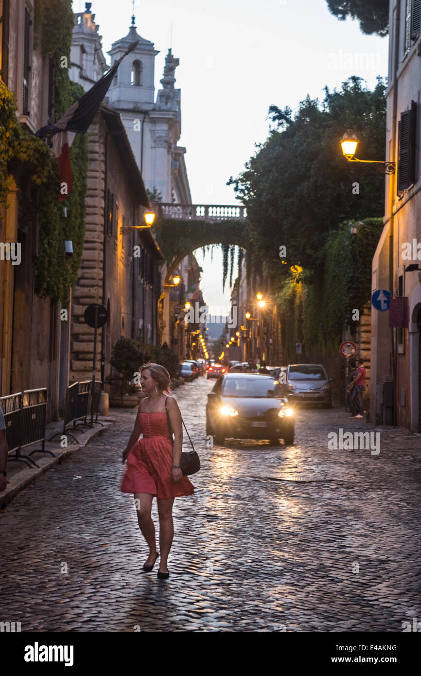 Via Giulia's arch, Rome, Italy Stock Photo - Alamy