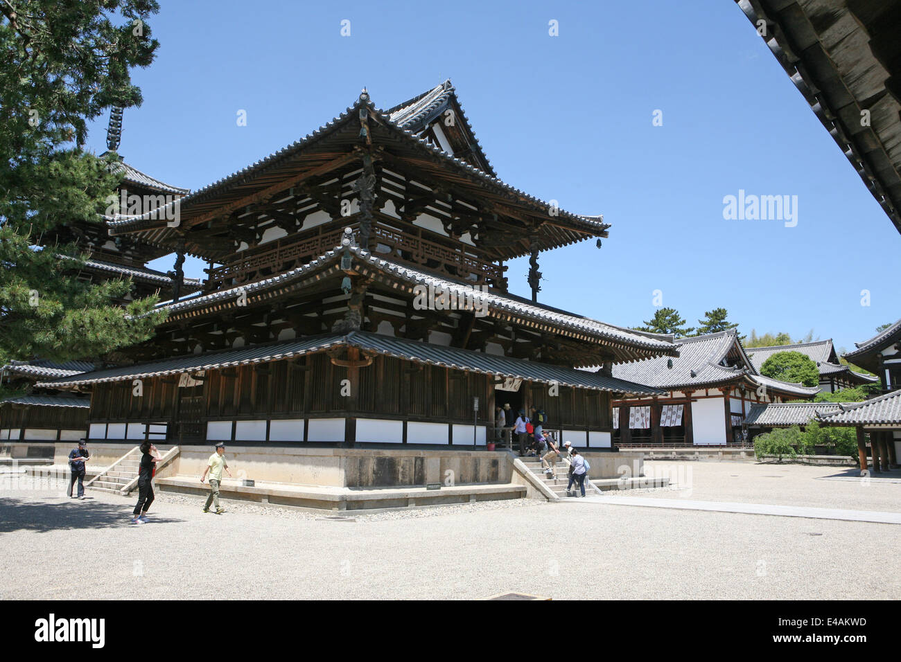 Horyuji temple complex Stock Photo - Alamy