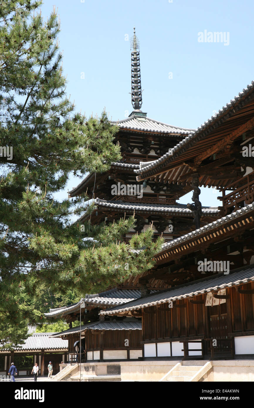 Horyuji temple complex Stock Photo - Alamy