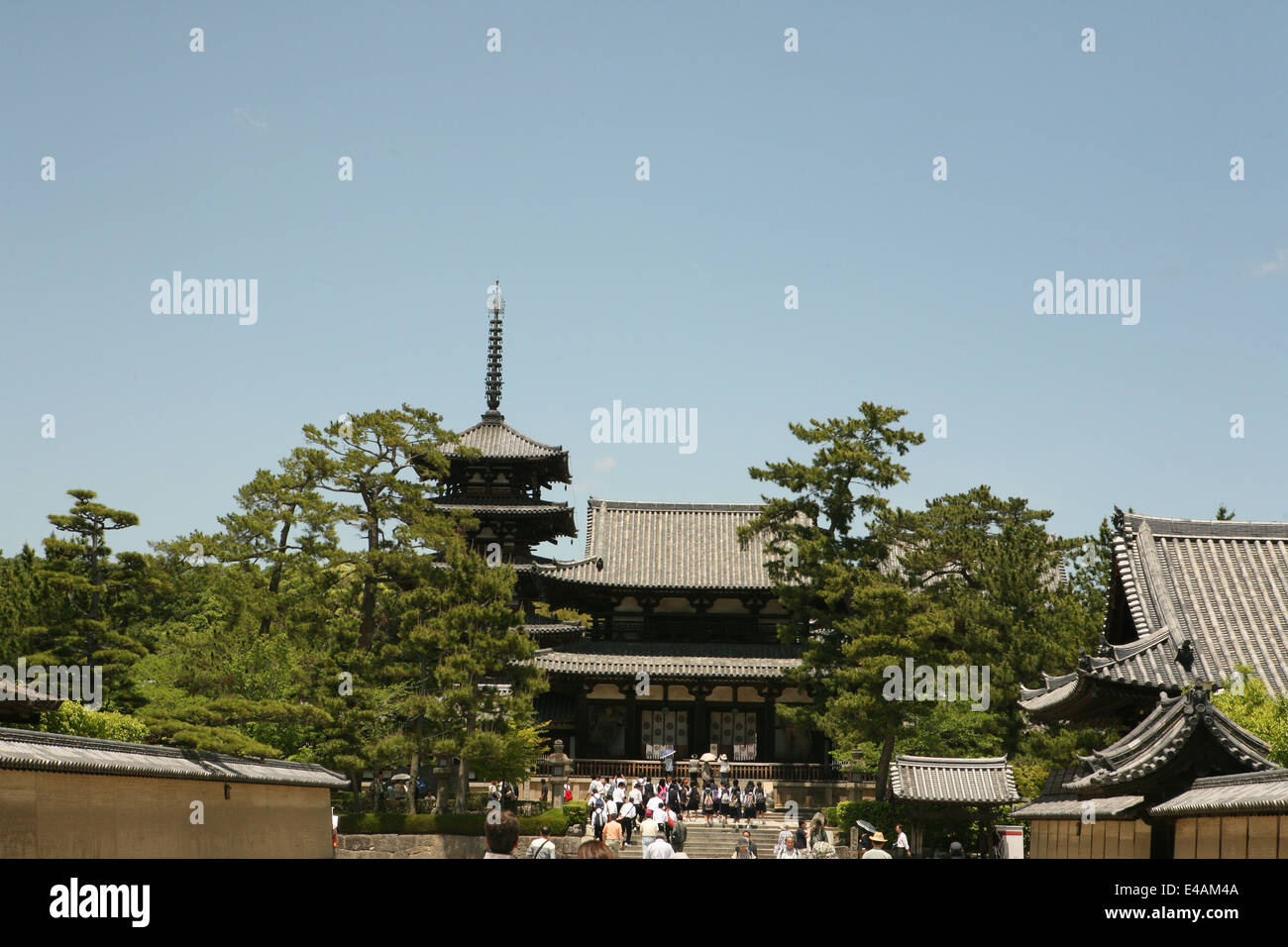 Horyuji temple complex Stock Photo - Alamy