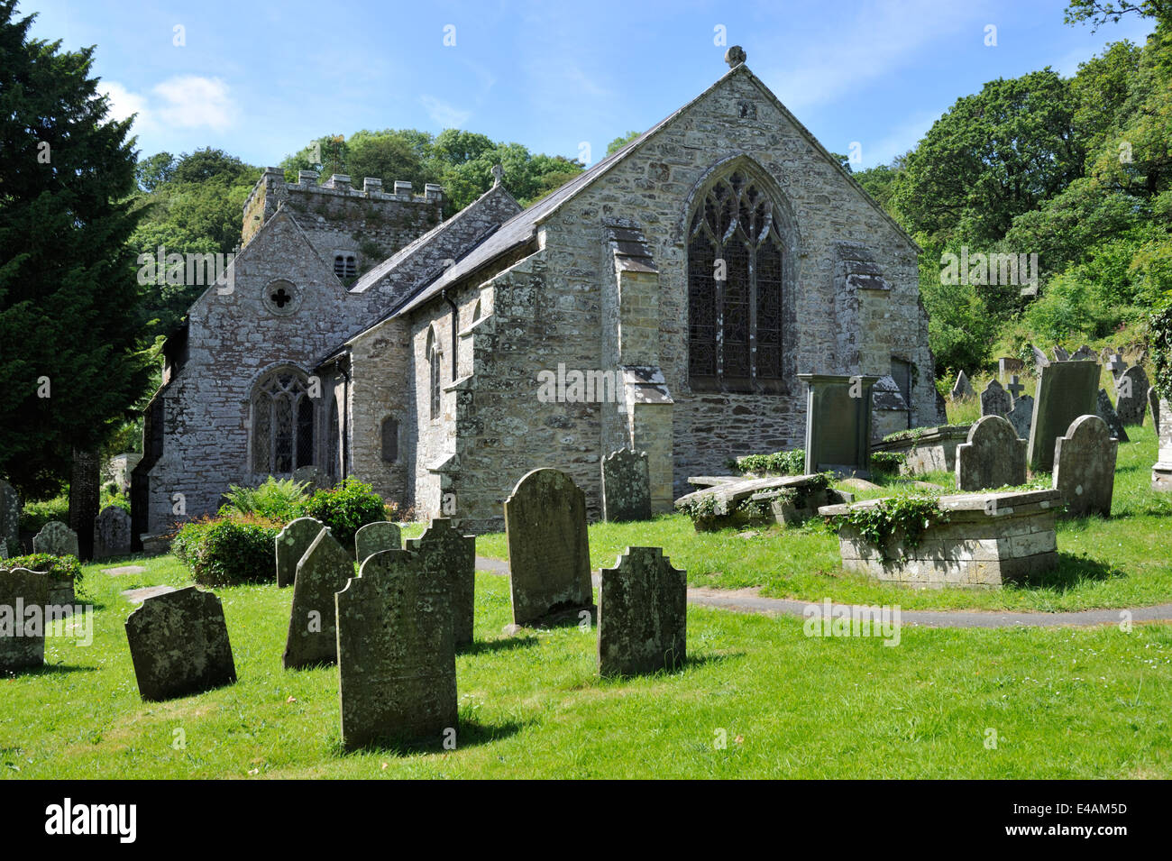 Nevern Parish church and graveyard, Pembrokeshire, Wales, UK Stock ...