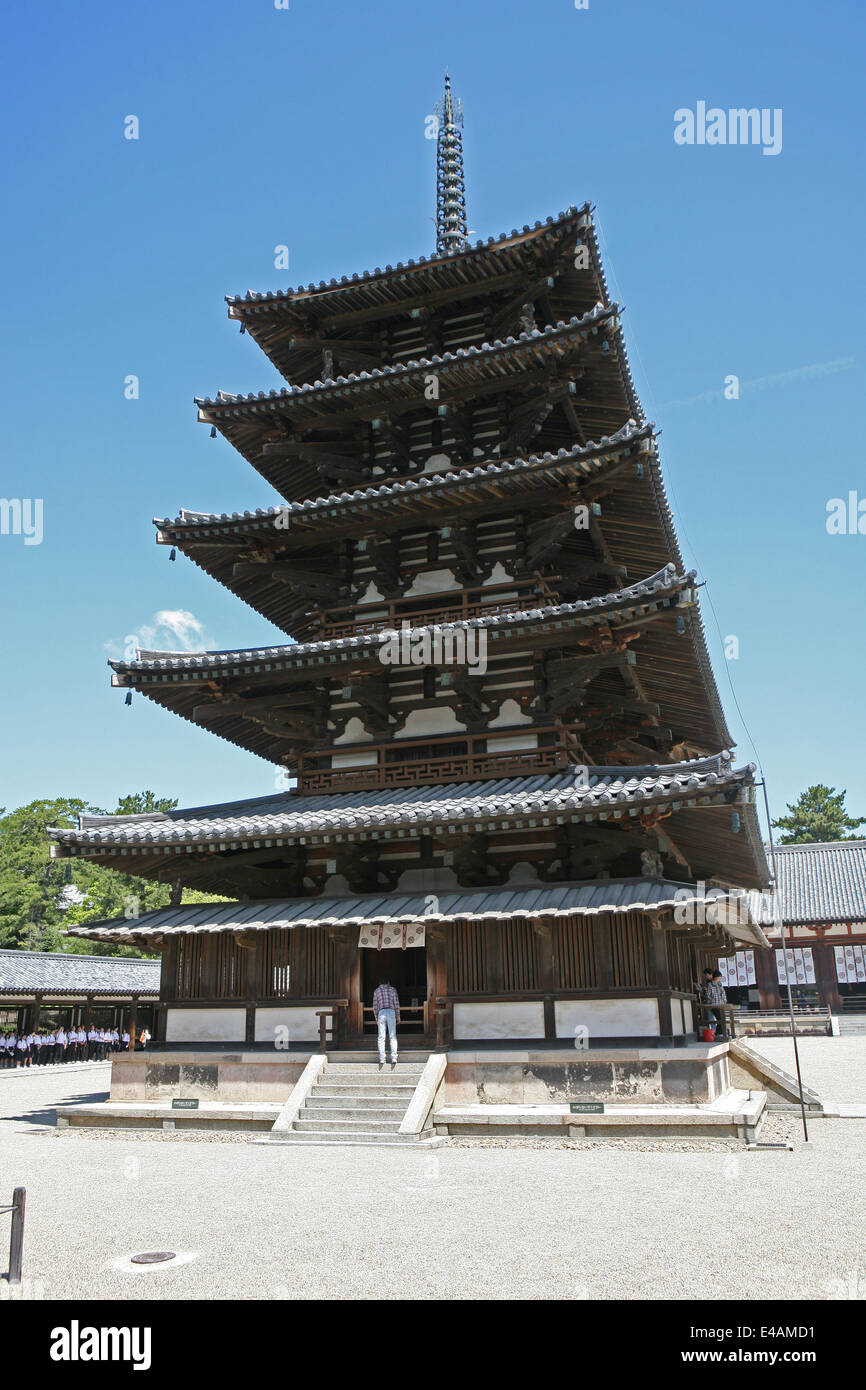 Horyuji temple complex Stock Photo - Alamy