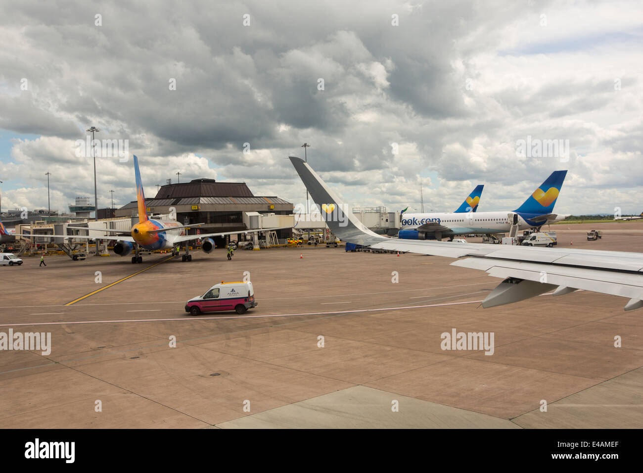 Planes at Manchester airport, UK Stock Photo - Alamy