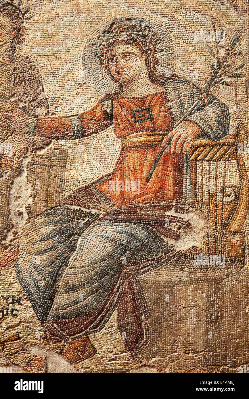 Apollo from the 4th century Roman mosaic of Apollo and Marsyas at the ...