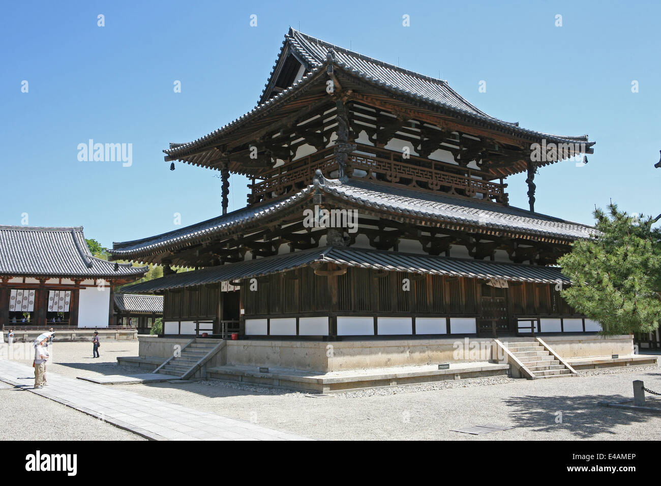 Horyuji temple complex Stock Photo - Alamy