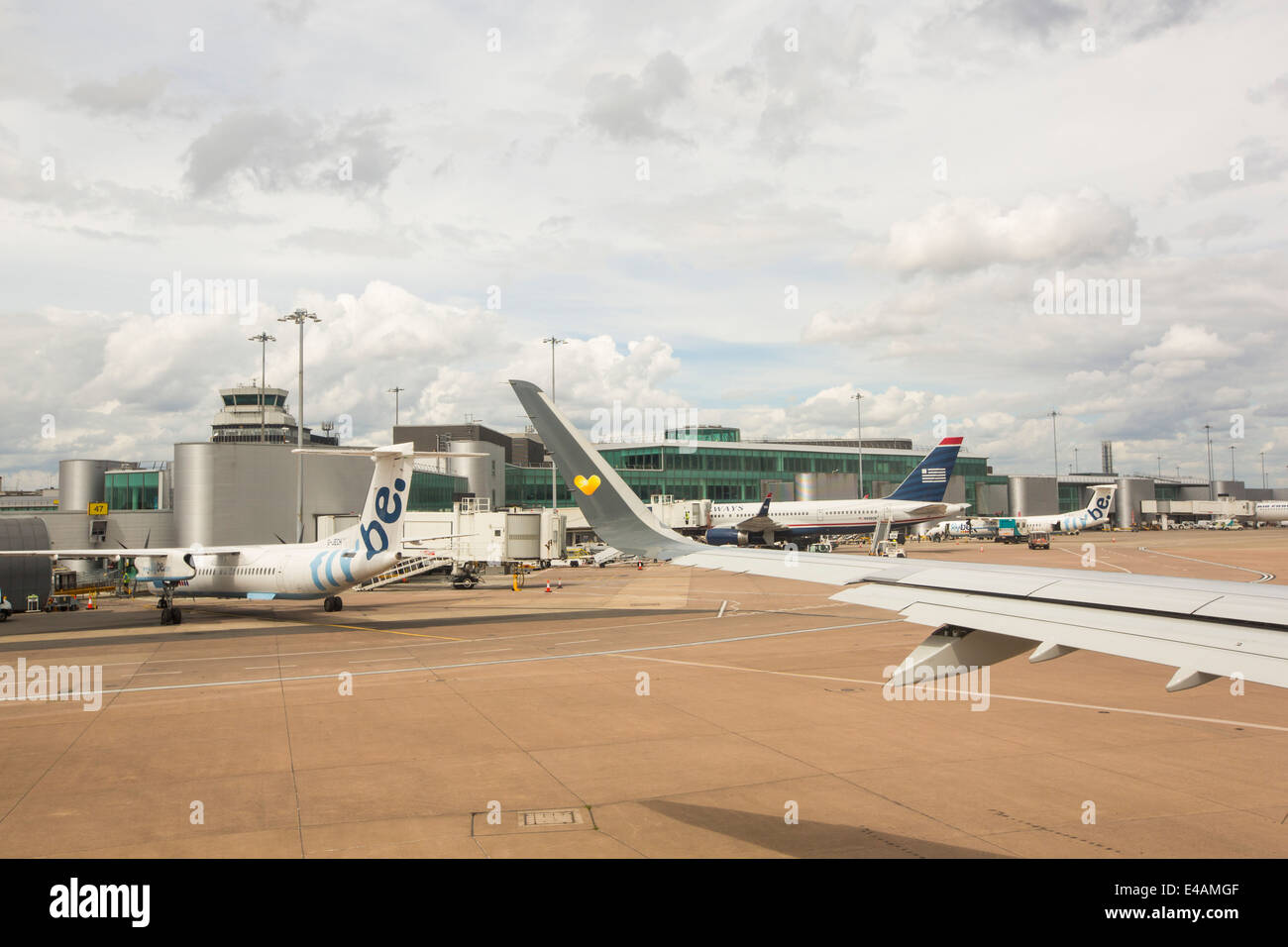 Planes at Manchester airport, UK Stock Photo - Alamy
