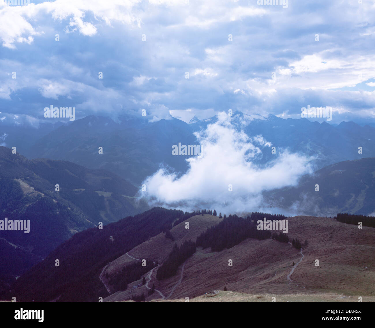 The summits of The Steineres Meer Alps above Saalfelden from The ...