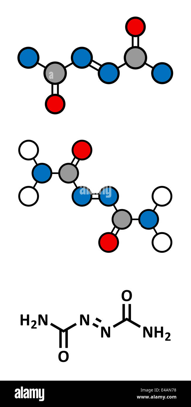 Azodicarbonamide food additive molecule. Used in bread production as ...