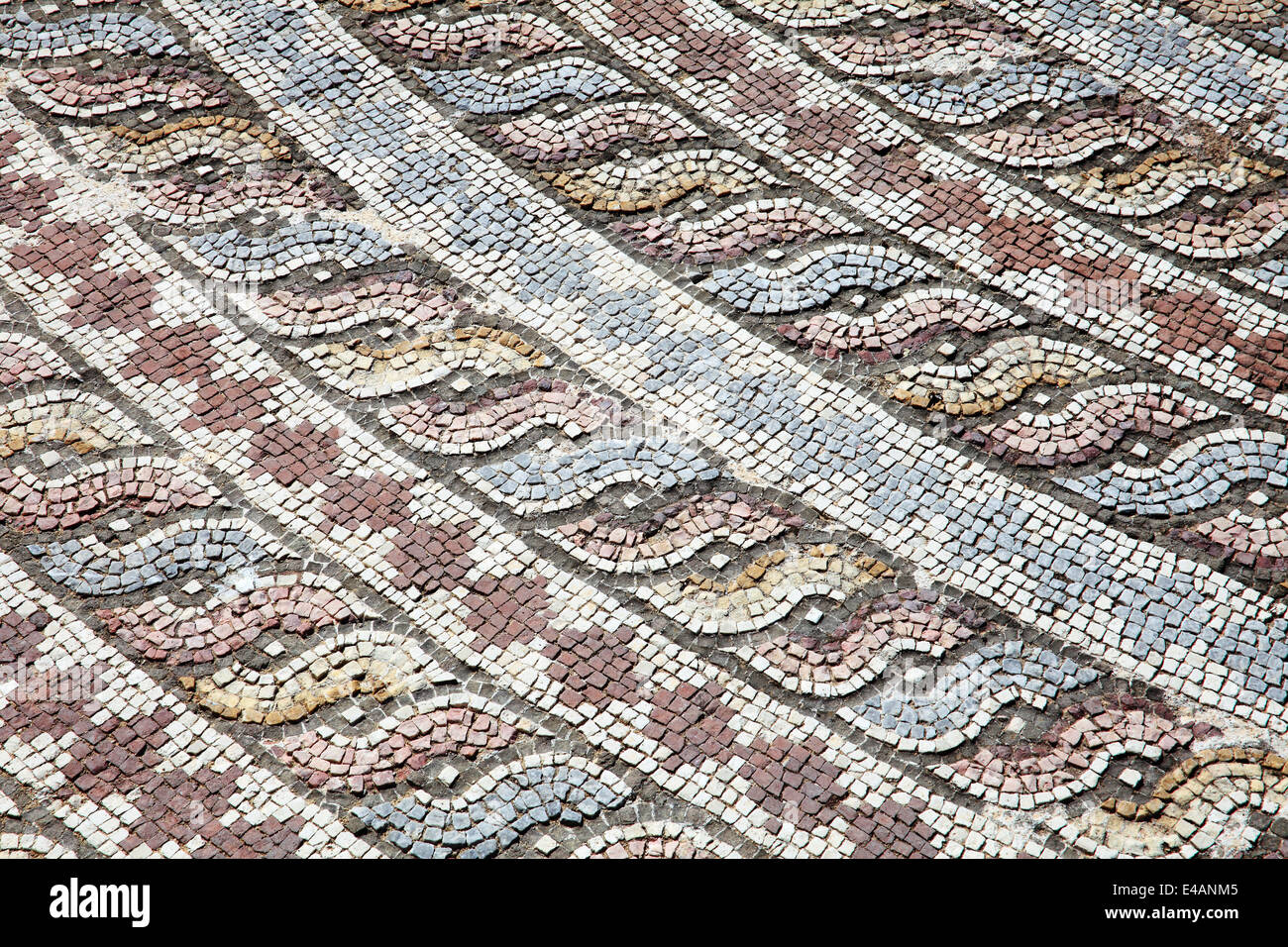 Corner decoration from the Roman mosaic of Theseus and the Minotaur at ...
