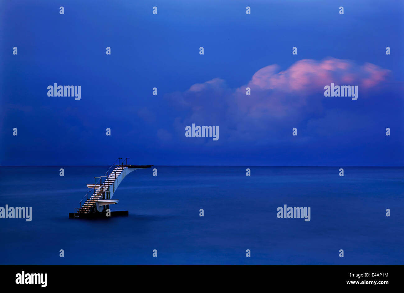 A "lonely" diving platform at Elli beach, Rhodes town, Rhodes island ...