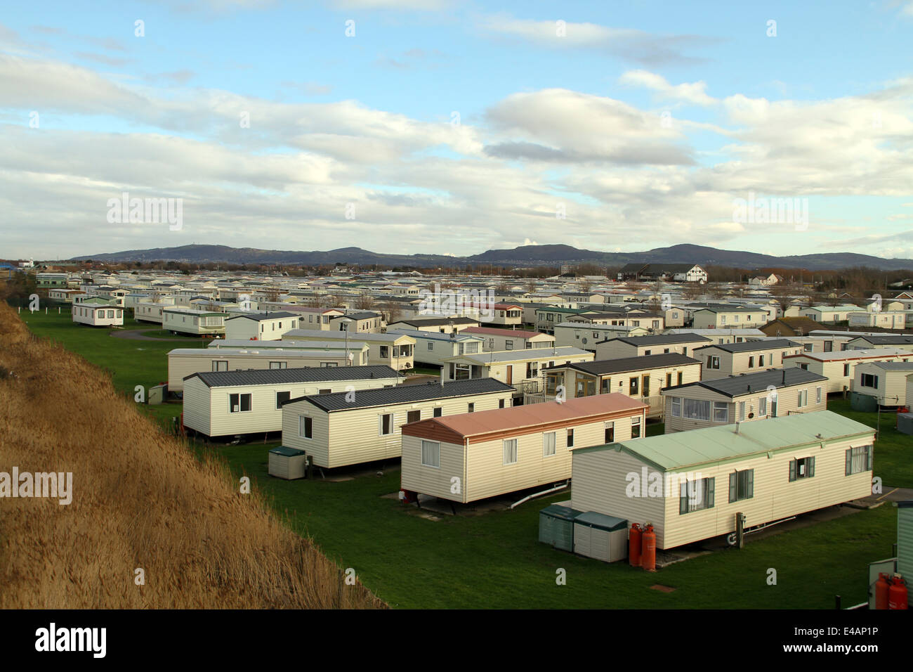 View over the top of caravans at a caravan park Stock Photo - Alamy