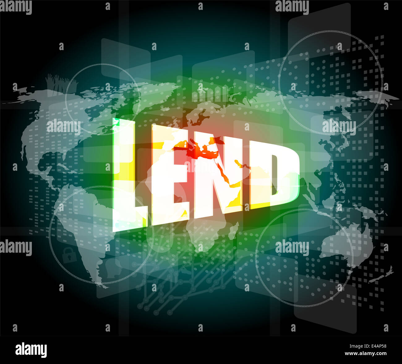 business concept: word lend on digital screen Stock Photo - Alamy