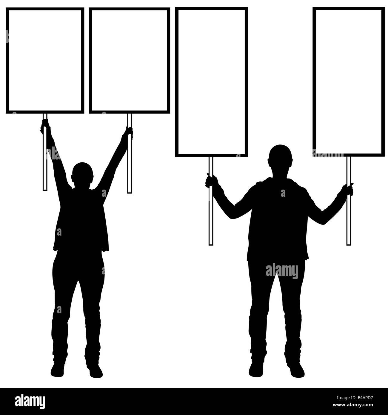 Women holding different signs Stock Photo - Alamy