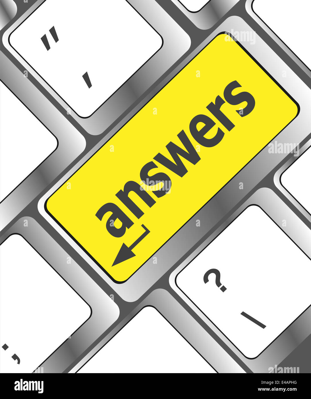 answers concept on the modern keyboard Stock Photo - Alamy