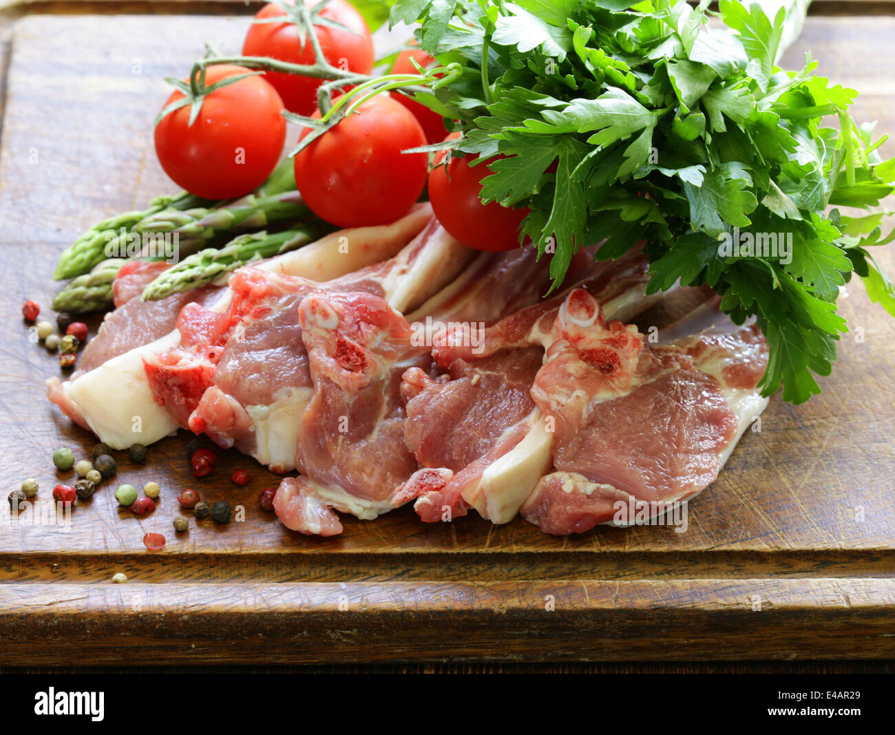 Raw mutton chops hi-res stock photography and images - Alamy