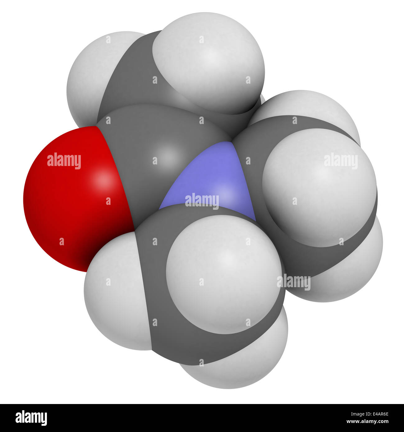 Dimethylacetamide (DMAc) chemical solvent molecule. Atoms are ...
